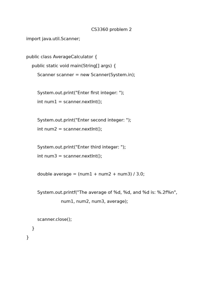 CS3360 Problem 2 | PDF
