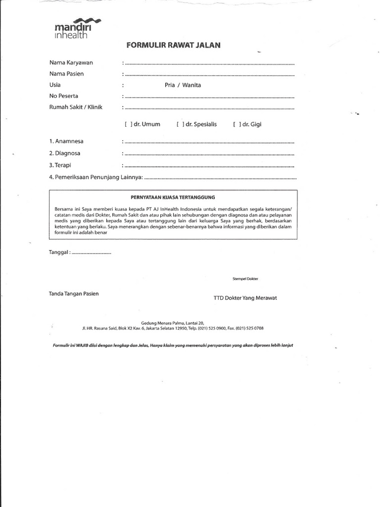 Form Rawat Jalan | PDF