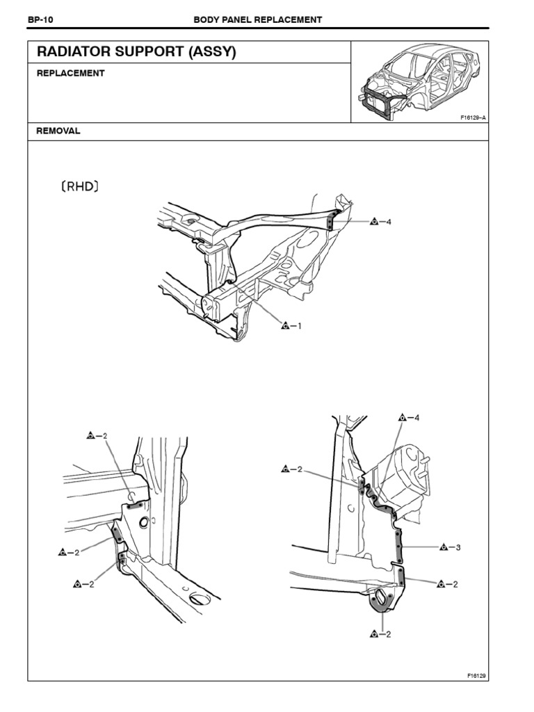 Radiator Support (Assy) : Body Panel Replacement BP-10 | PDF