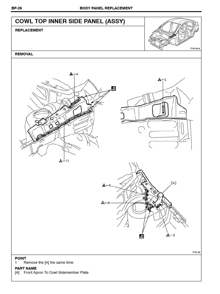 Cowl Top Inner Side Panel (Assy) : Body Panel Replacement BP-26 | PDF