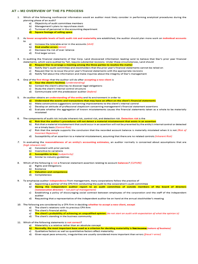 FS Audit Process: Key Considerations | PDF | Audit | Internal Control