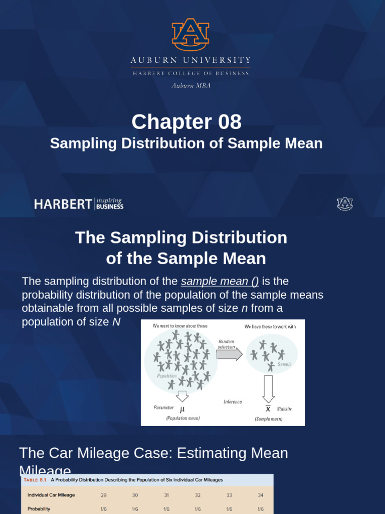 Sampling Distribution of Sample Mean | PDF | Normal Distribution ...