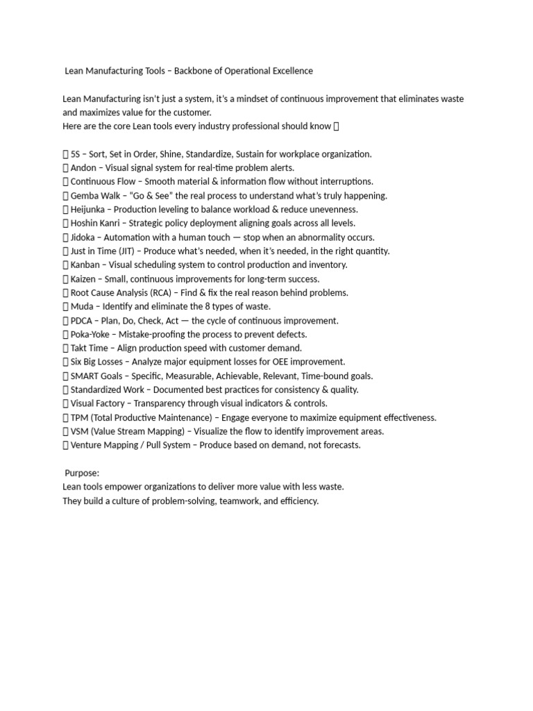 Lean Manufacturing | PDF | Lean Manufacturing | Business