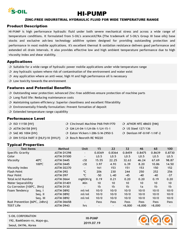 s Oil+Hi Pump Tds 2 | PDF | Mechanical Engineering | Applied And Interdisciplinary Physics