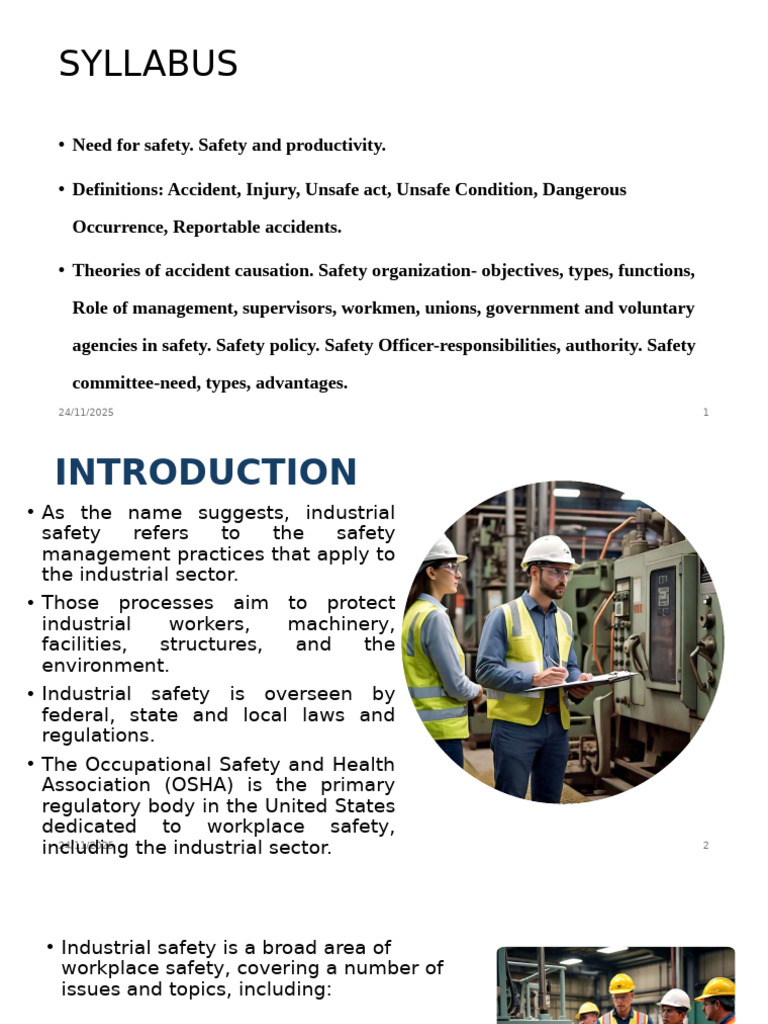 Industrial Safety Engineering Notes - Module-1 | PDF | Occupational ...