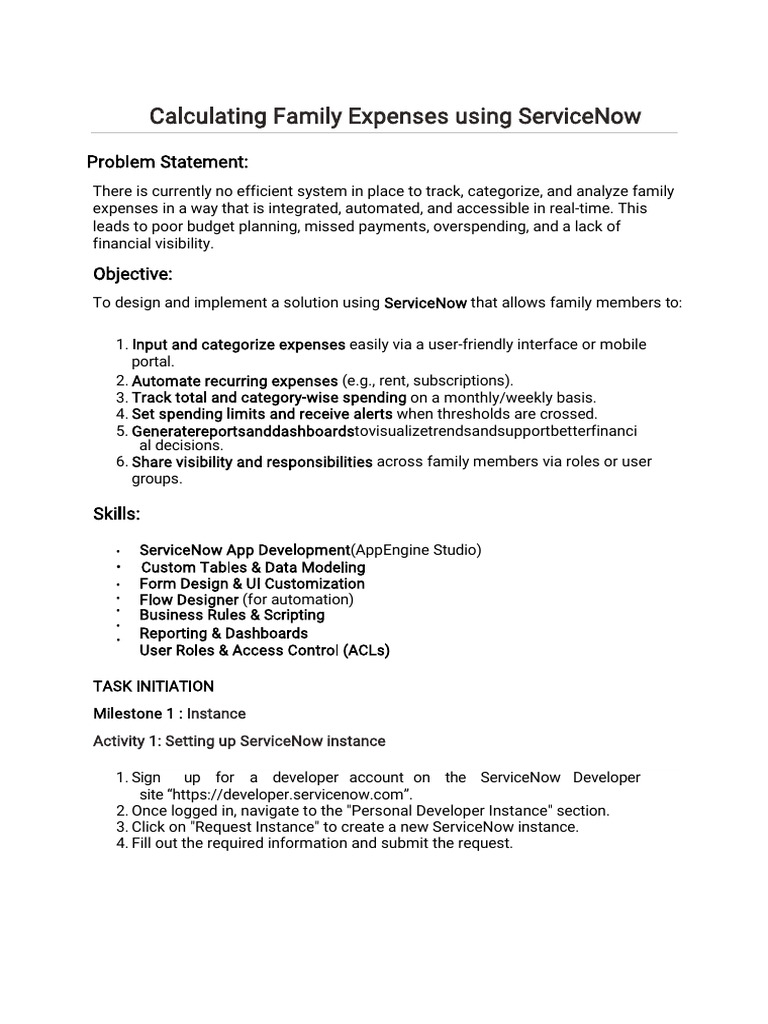 Family Expense Tracking with ServiceNow | PDF | Computer Science ...
