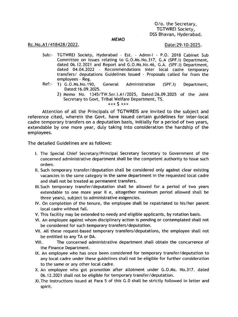 Applications Called For - As Per GO 190 | PDF