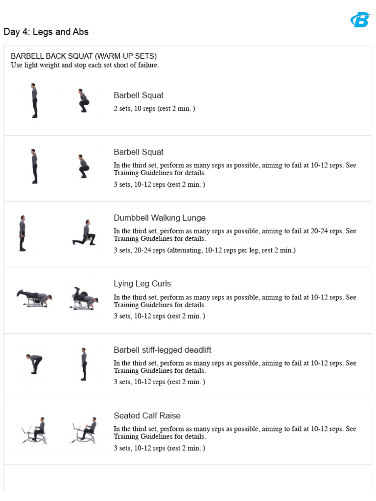 Day 4 - Legs and Abs | PDF