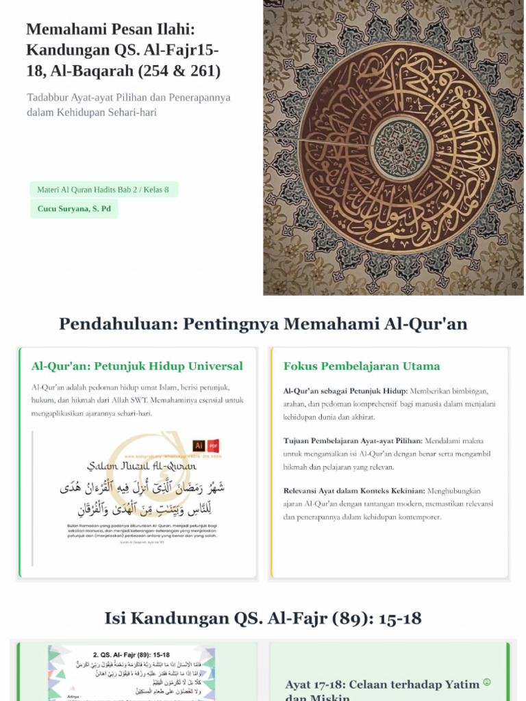 PowerPoint Isi Kandungan QS. Al-Fajr Dan Al-Baqarah | PDF