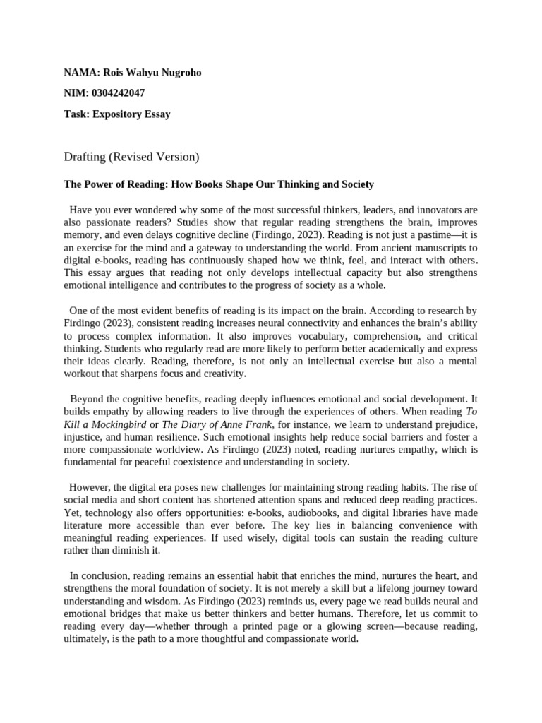 Expository Essay (Revising) | PDF | Empathy | Mind