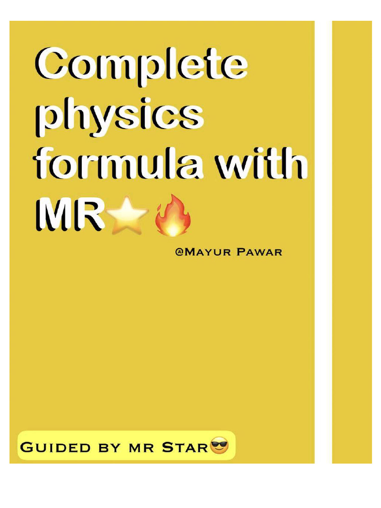 Class 11 TH Physics Formula Book 28229 Compressed | PDF
