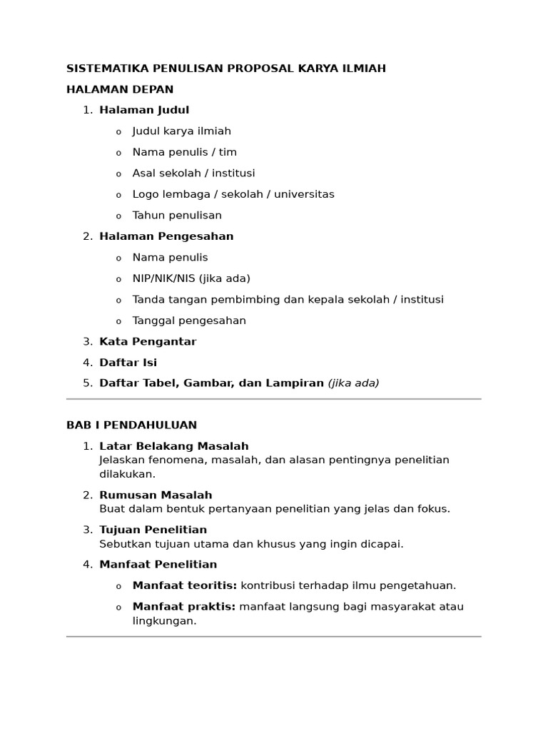 Panduan Penulisan Proposal Ilmiah | PDF