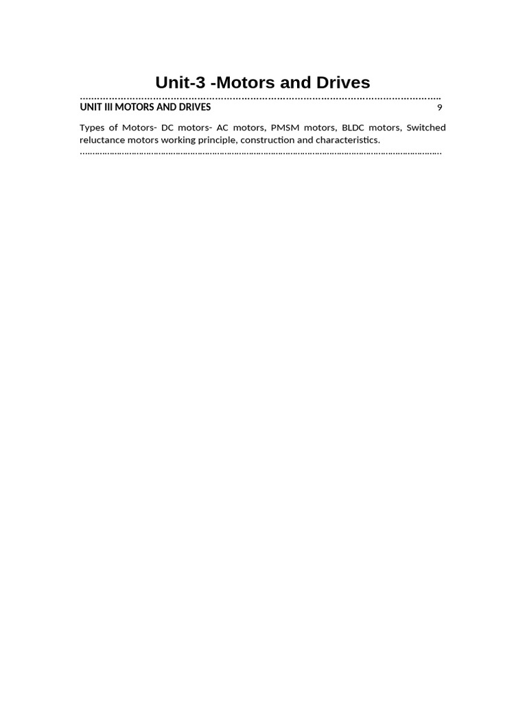 Types of Motors and Drives Explained | PDF