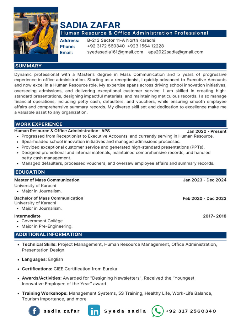 Sadia Zafar: Address: Phone: Email | PDF | Business | Economies