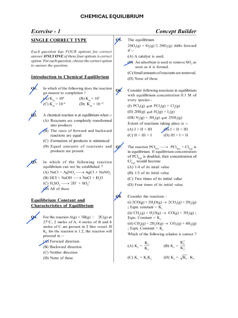 Understanding Chemical Equilibrium | PDF