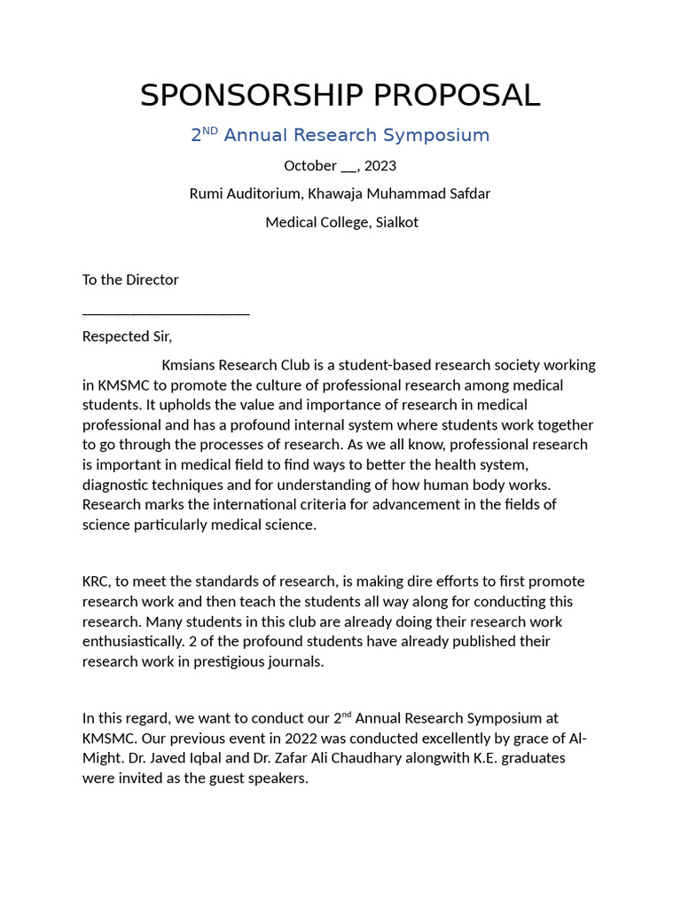 Sponsorship Proposal | PDF