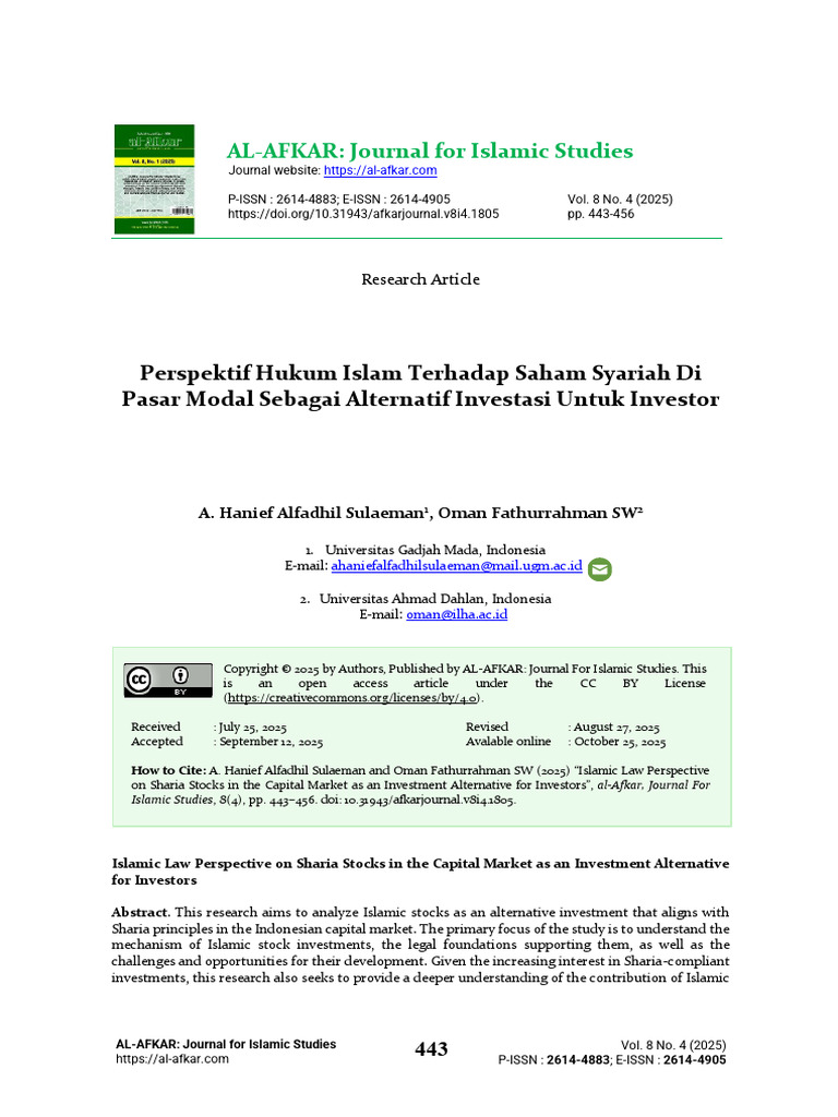 Hukum Islam dan Saham Syariah sebagai Investasi | PDF