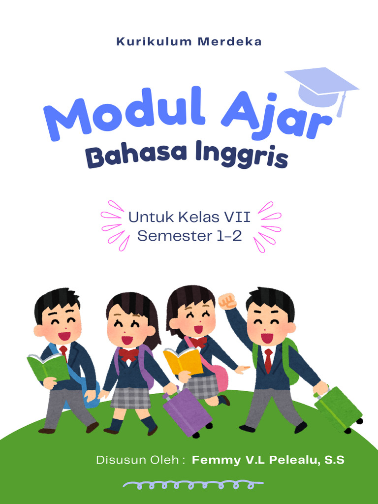 Putih Dan Biru Ilustrasi Modul Ajar Bahasa Indonesia A4 | PDF