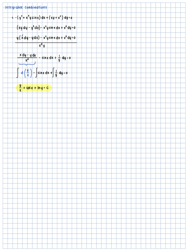 Combinaciones Integrables en Cálculo | PDF