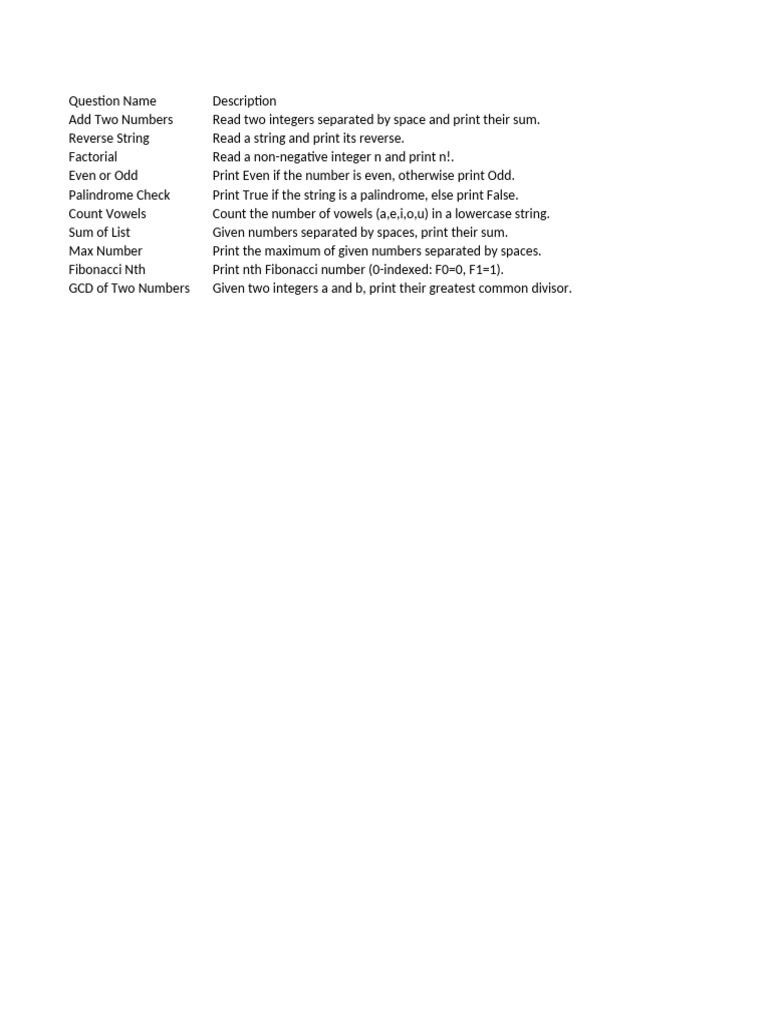 Programming Test Sample | PDF