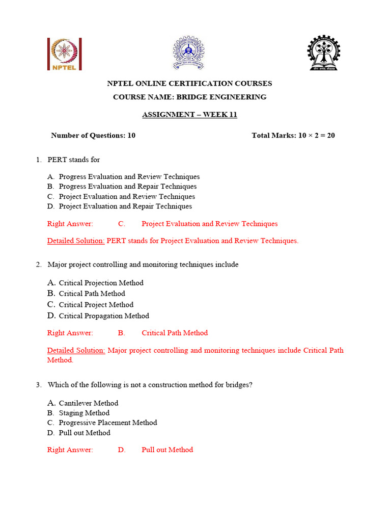 Bridge Engineering Week 11 Assignment | PDF | Bridge
