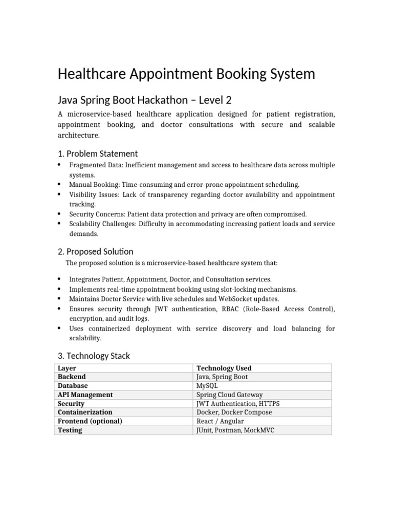 Healthcare Appointment Booking System Documentation | PDF | Cloud ...