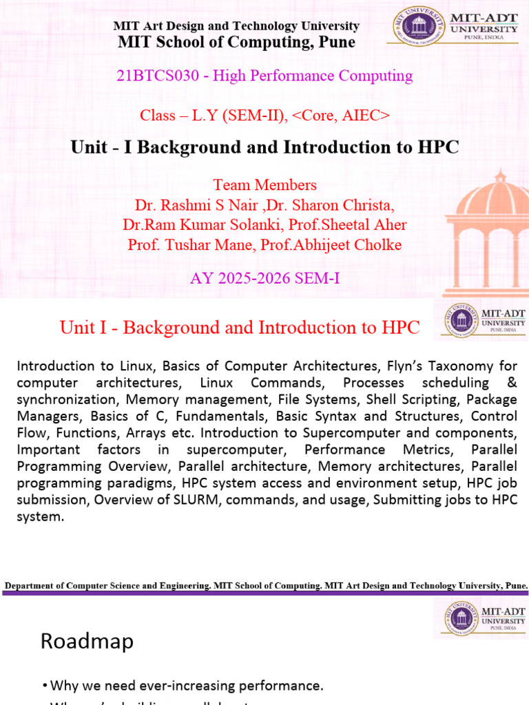 Unit 1-1, HPC, High Performance Computing | PDF | Process (Computing) | Central Processing Unit