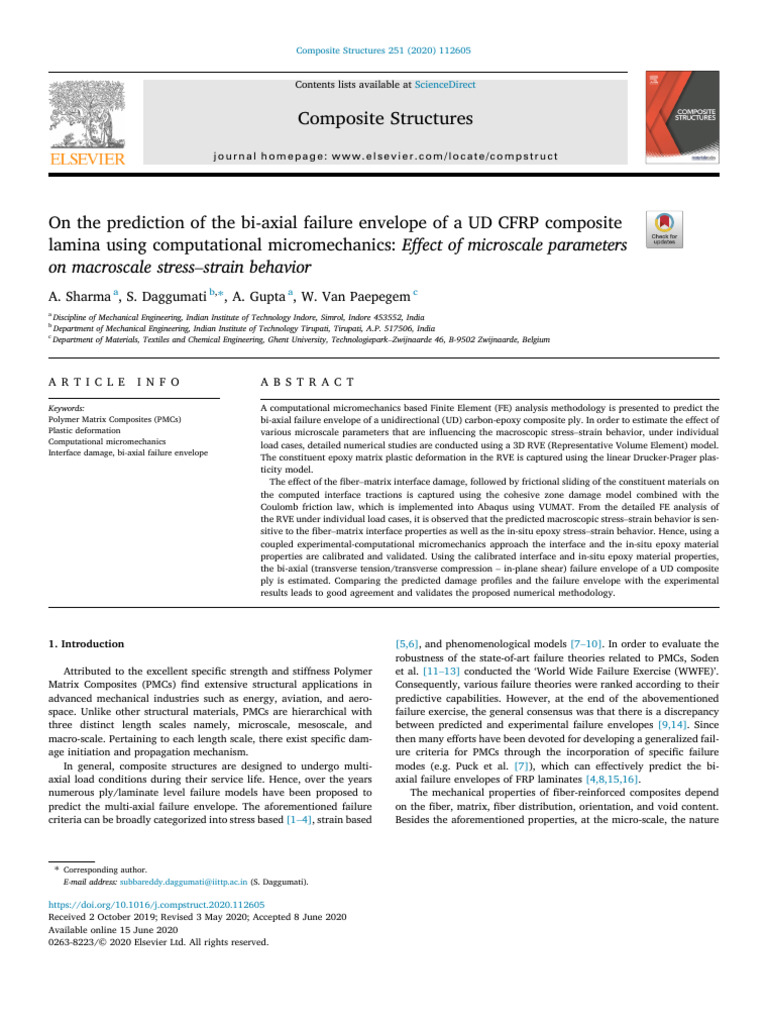 Bi-Axial Failure Envelope of UD CFRP Composite | PDF | Deformation ...