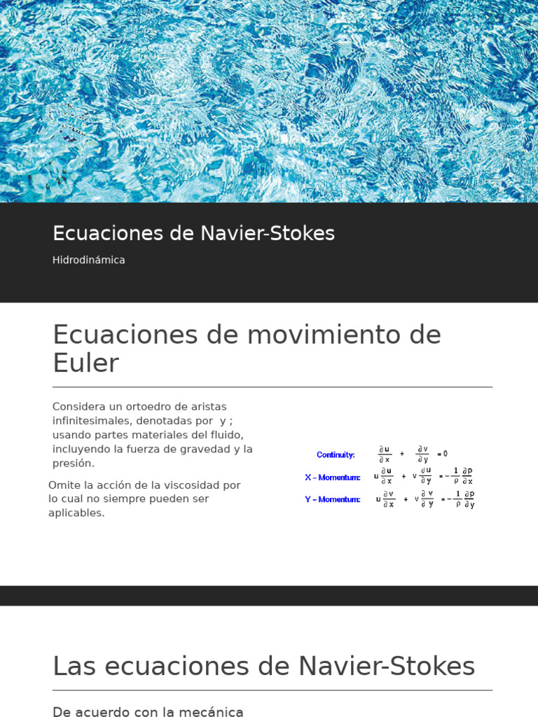 Ecuaciones De Navier Stokes Pdf Ecuaciones De Navier Stokes