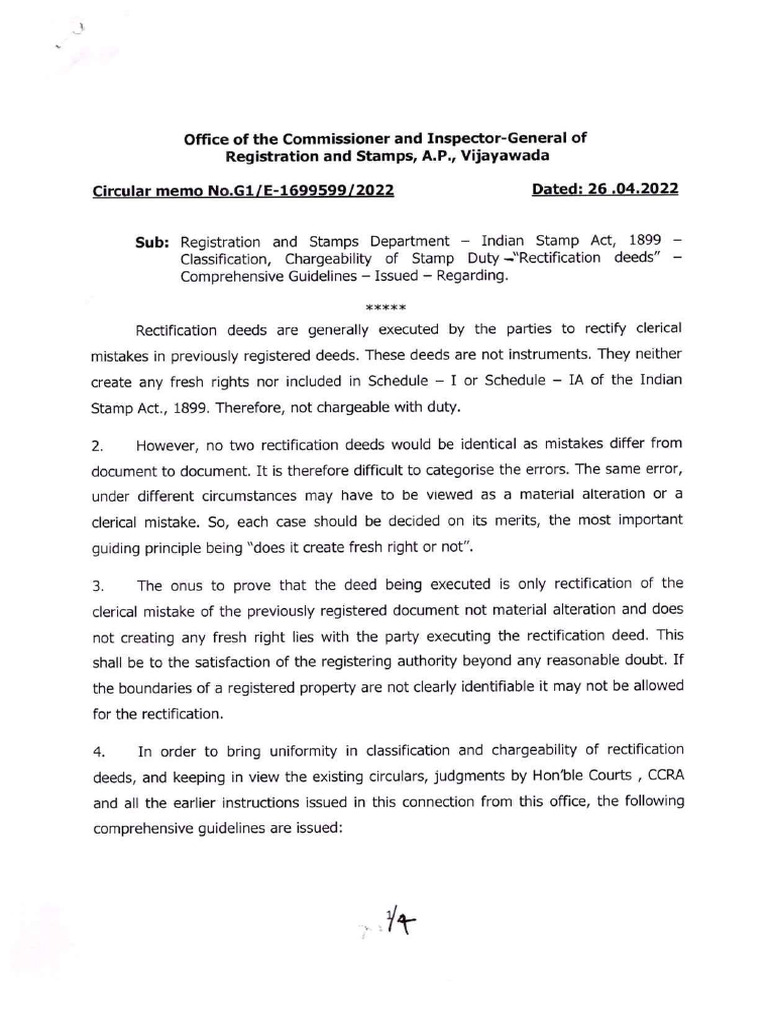 Rectification Deed | PDF