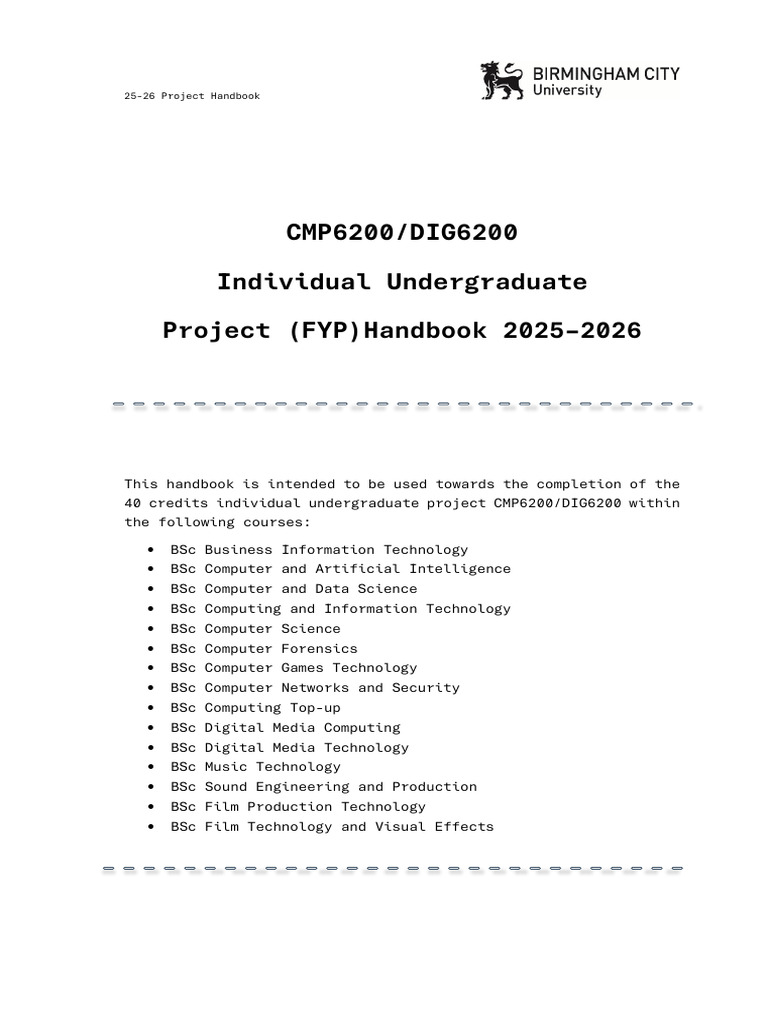 2025-2026 Undergraduate Project Guide | PDF | Critical Thinking ...