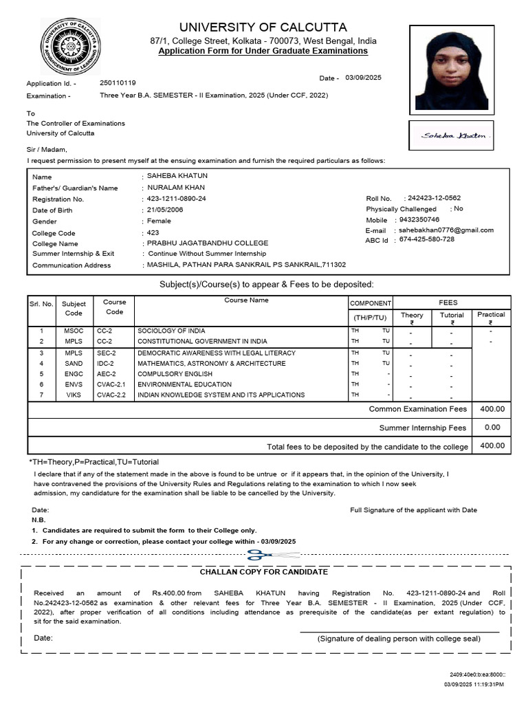 Enrolment - Form - 423 1211 0890 24 - 03 09 2025 - 23 19 | PDF ...
