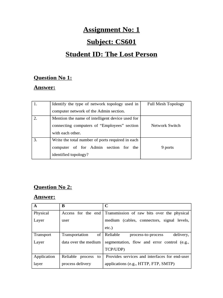 Cs601 Assignment Solution 1 | PDF