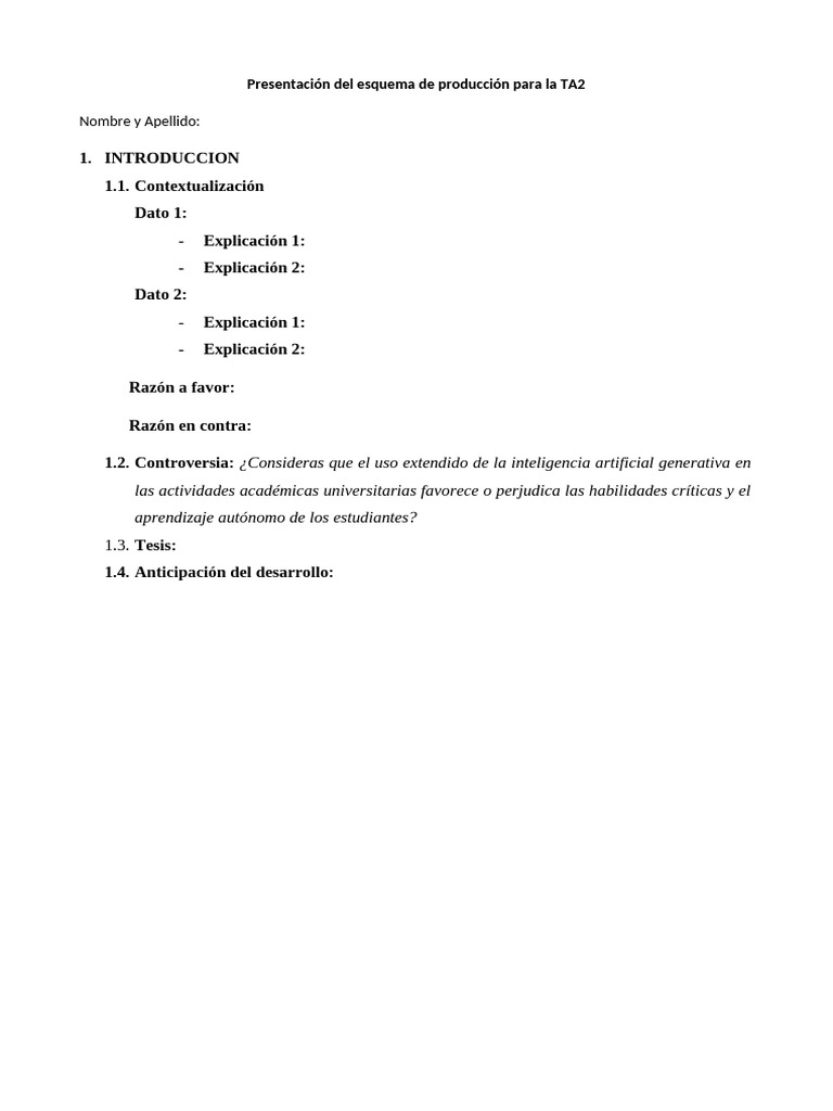 Formato de Esquema Ta2 | PDF