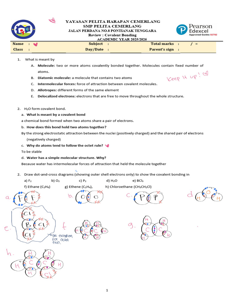 Review Covalent Bonding | PDF | Chemical Bond | Covalent Bond