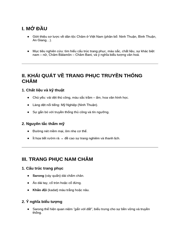 Khái quát trang phục truyền thống người Chăm | PDF