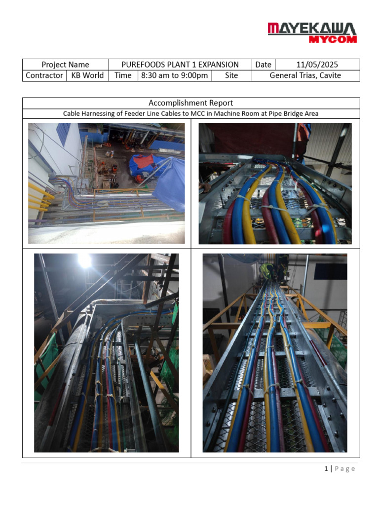 Electricsl Works Daily Report (11!05!25) | PDF