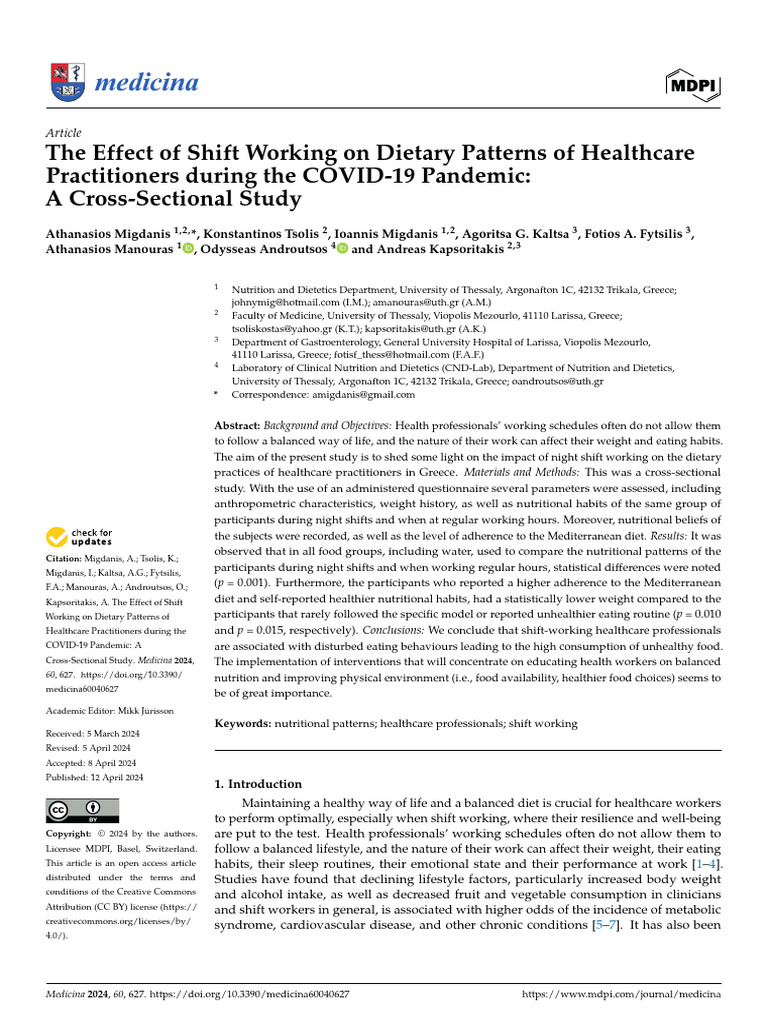 The_Effect_of_Shift_Working_on_Dietary_Patterns_of | PDF | Eating Disorder