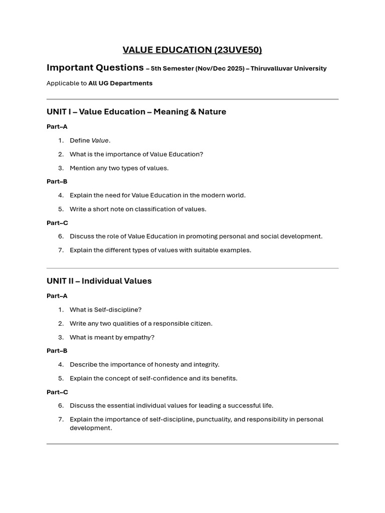 Value Education | PDF