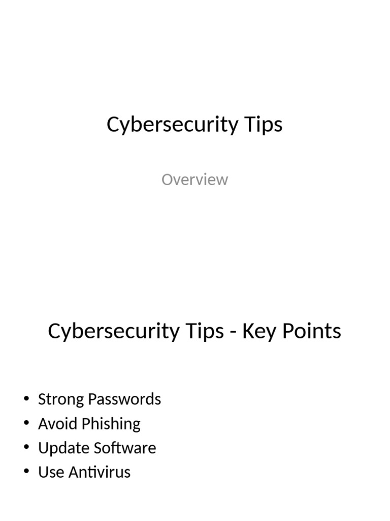 Cybersecurity Tips | PDF