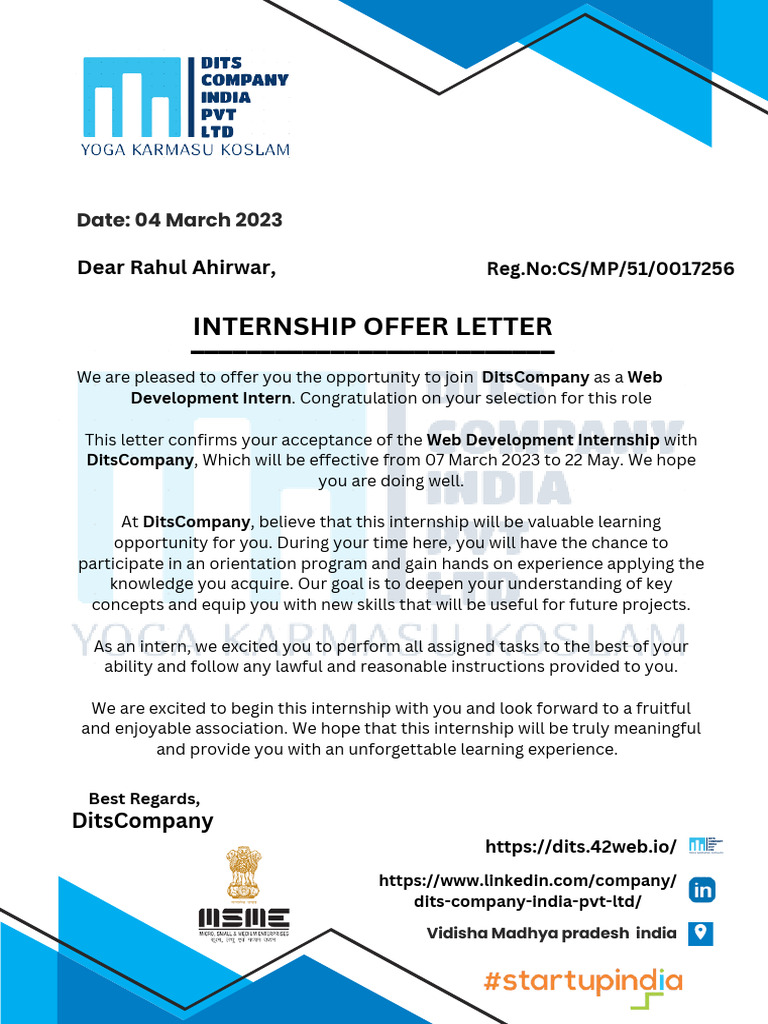 Blue and Black Corporate Simple Application Letter | PDF