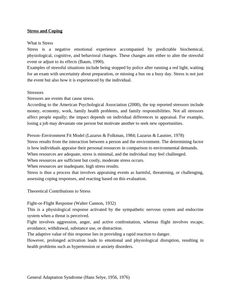 Stress and Coping | PDF | Stress (Biology) | Social Support