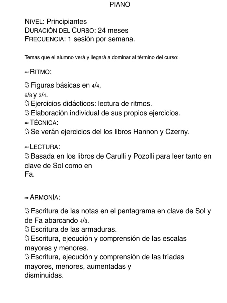Curso de Piano para Principiantes | PDF