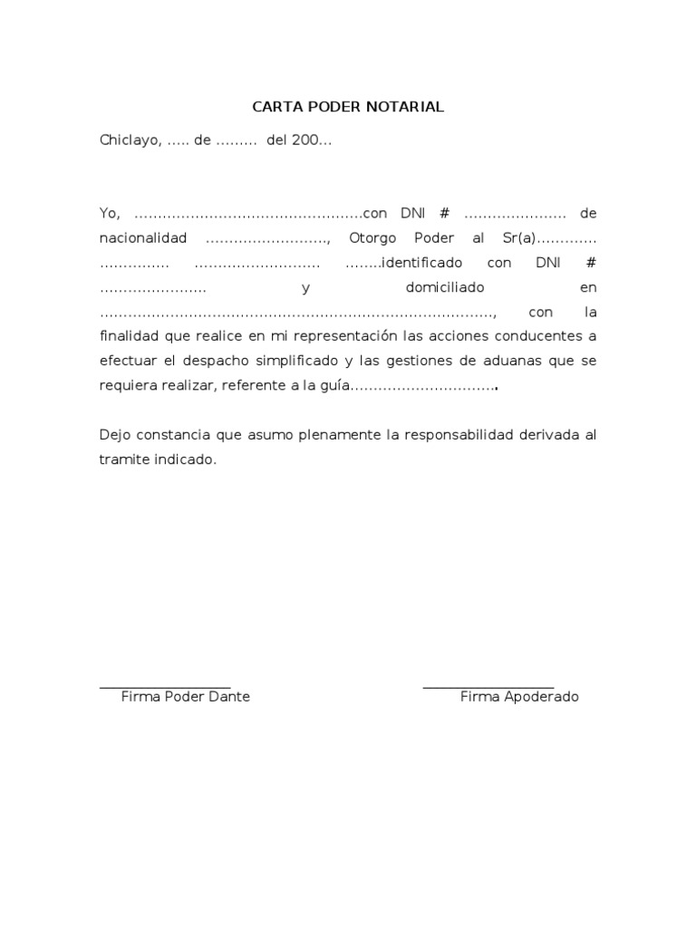 Carta Poder Notarial | PDF