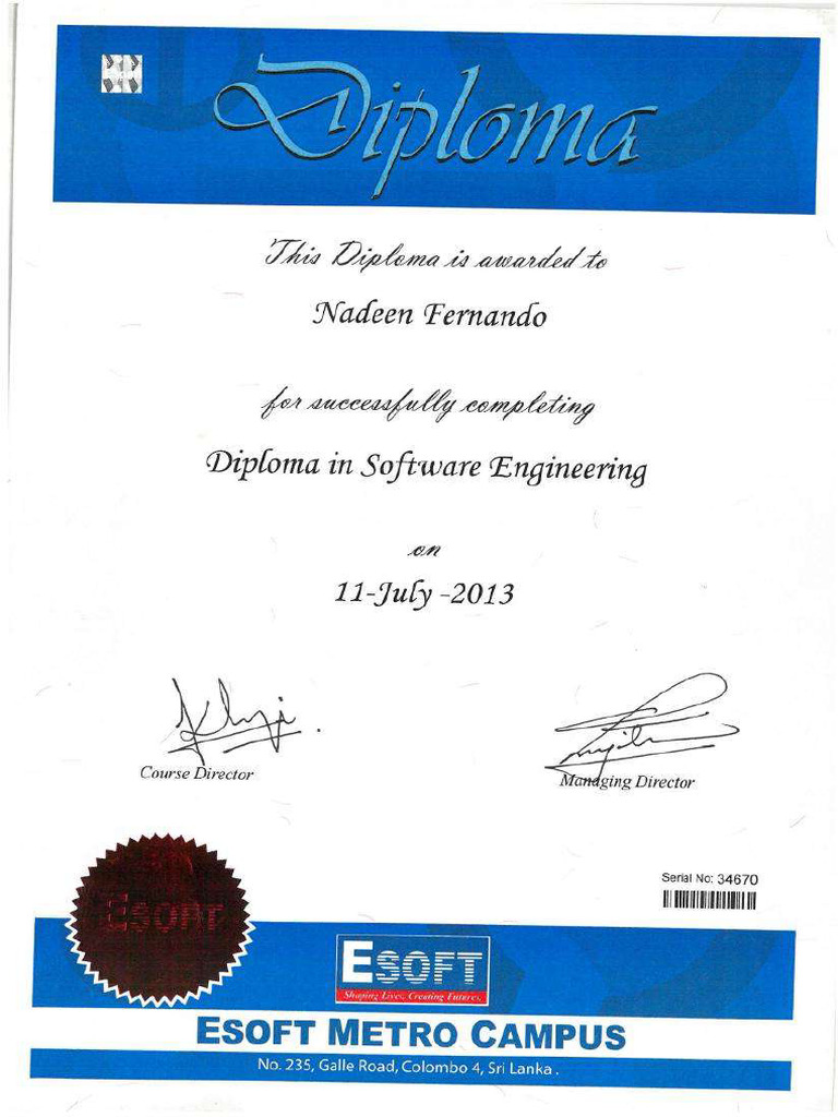 Esoft Diploma SE | PDF