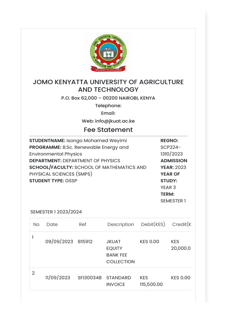 Jomo Kenyatta University of Agriculture and Technology (6) | PDF ...