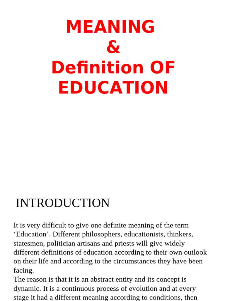 Definition of Education and Philosophy | PDF | Liberal Arts Education ...