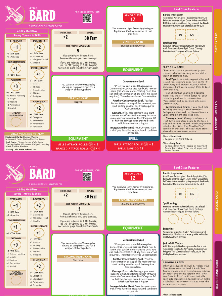 Bard Class Board | PDF