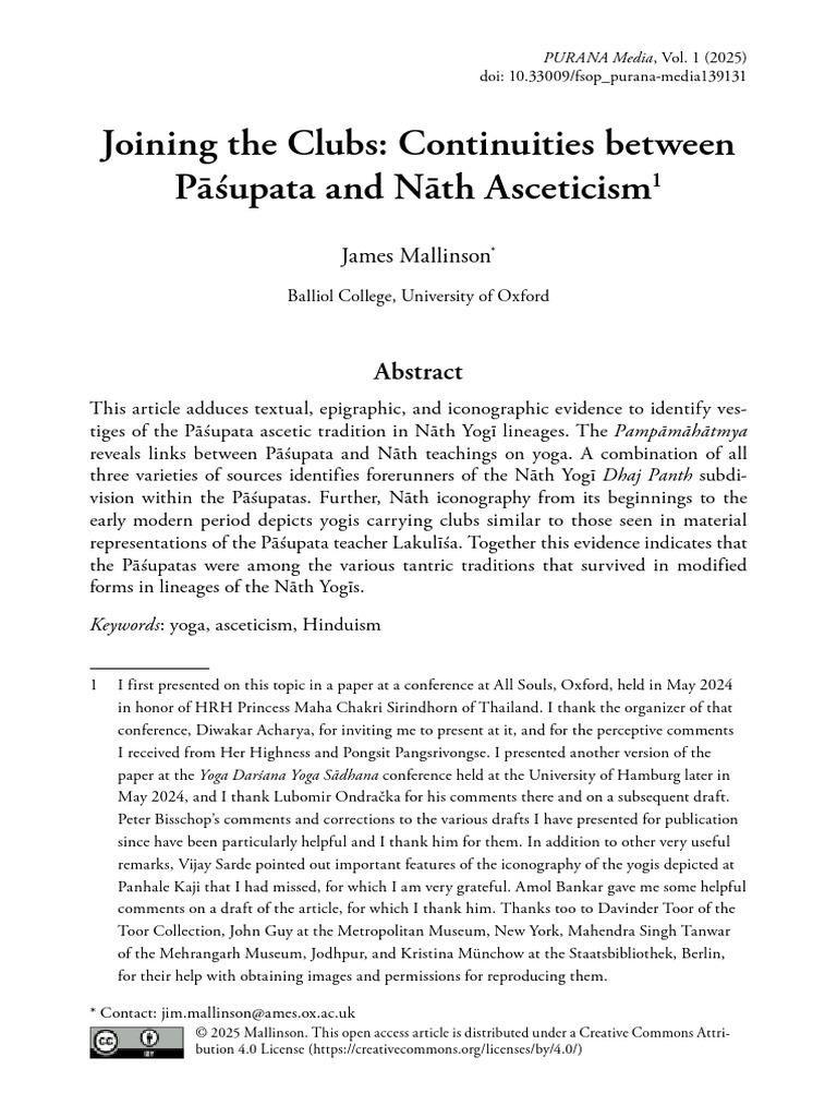 Pāśupata and Nāth Asceticism Links | PDF | Vajrayana | Yoga