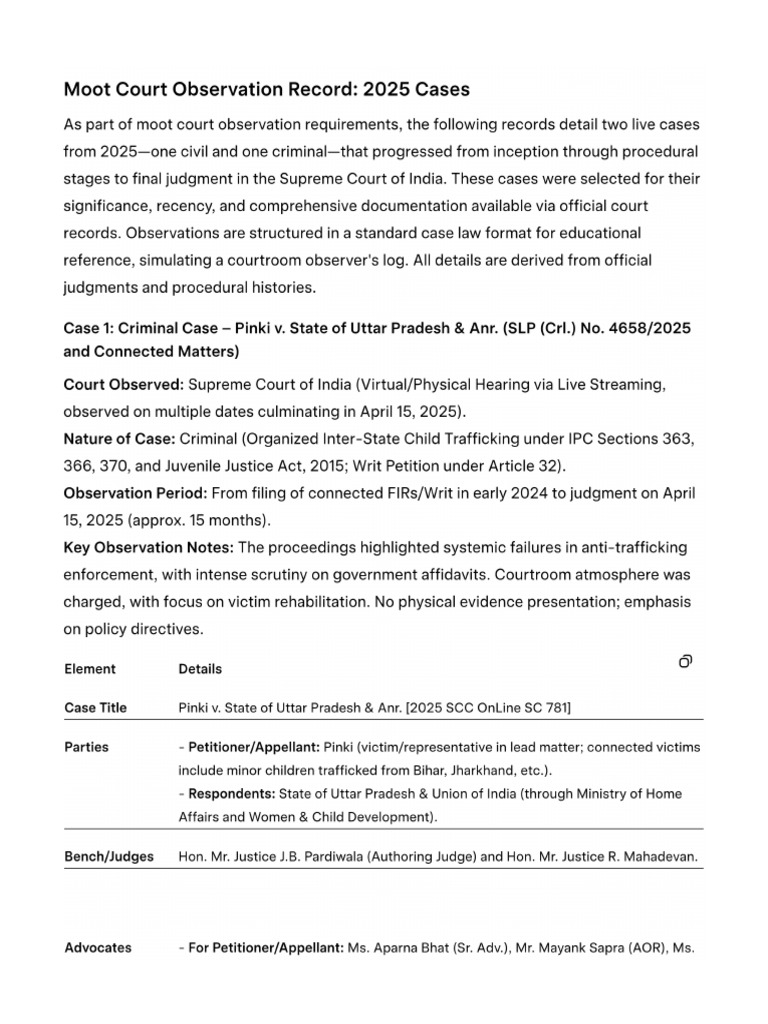 Court Observation. | PDF